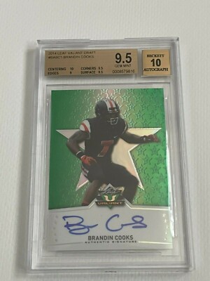 2014 Leaf Valiant Draft BRANDIN COOKS Full Signature On Card BGS 9.5 ...
