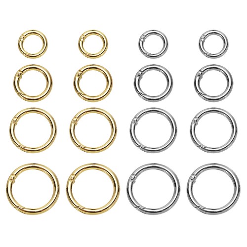 16Pcs Metal Spring O Rings Set Spring Gate O Rings Alloy Snap Clip ...