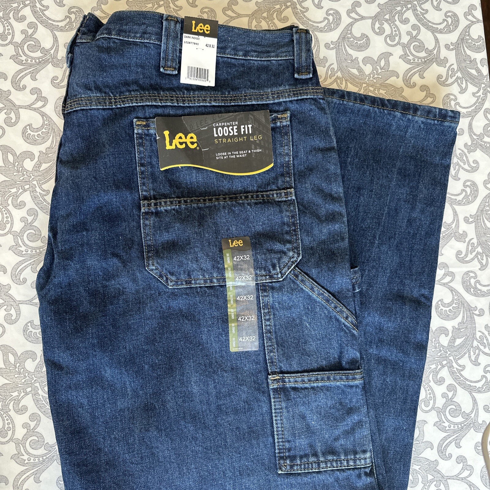 Lee Carpenter Loose Fit Straight Leg Men’s Jeans Dark Indigo 42 x 32 ...
