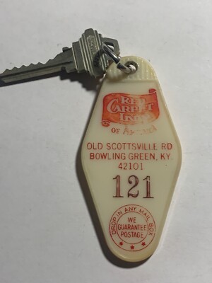 Red Carpet Inn Hotel Motel Room Key Fob & Key Bowling Green Kentucky ...