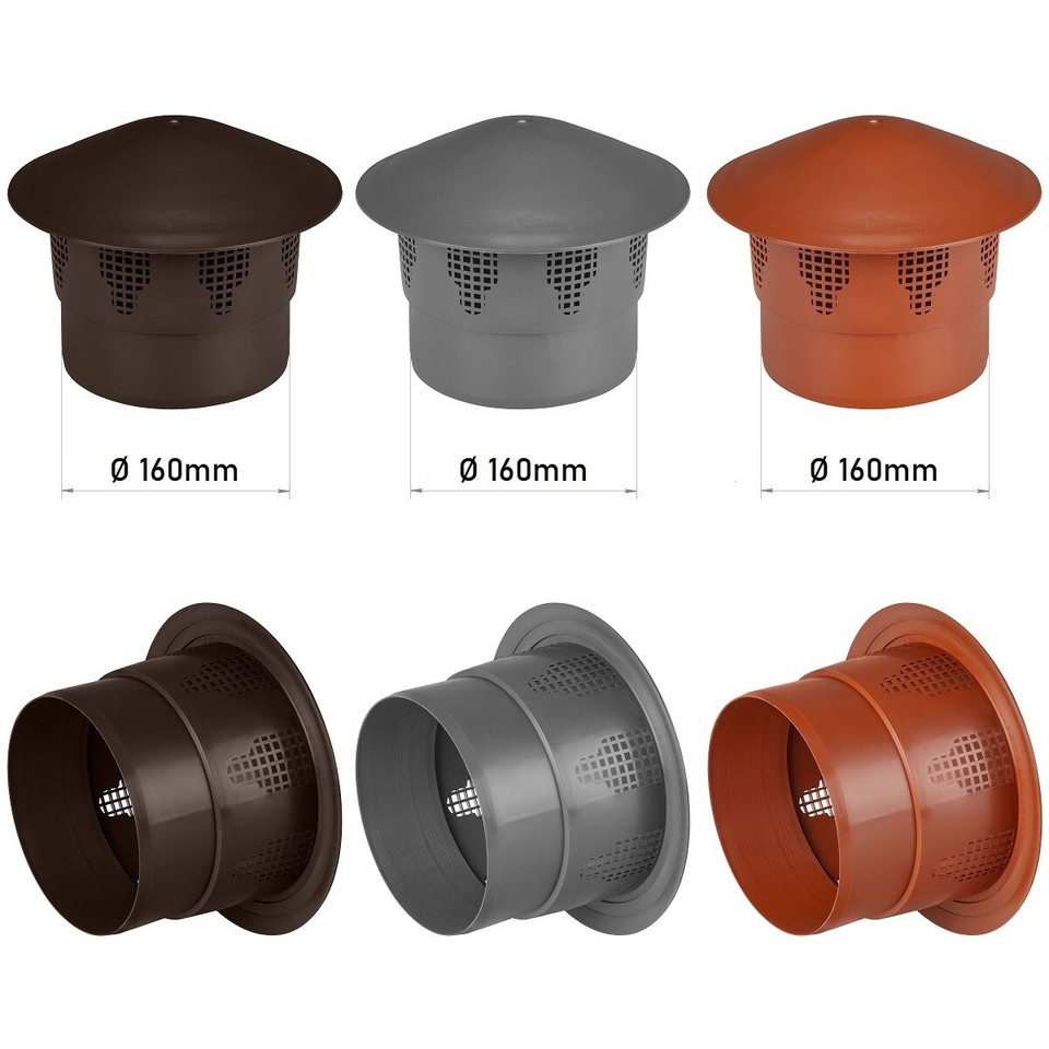 Vent Cowl 50mm 75mm 110mm 160mm Waste Pipe Soil Vent Terminal Mushroom ...