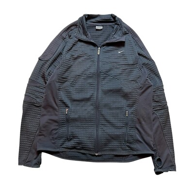 Nike Sphere Thermal Jacket Women's Size XL Grey Waffle Weave Thumb ...