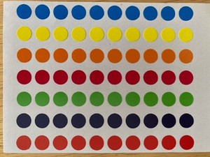 140 Small Coloured Sticky Dots 8mm Circles Stickers Labels Spots ...