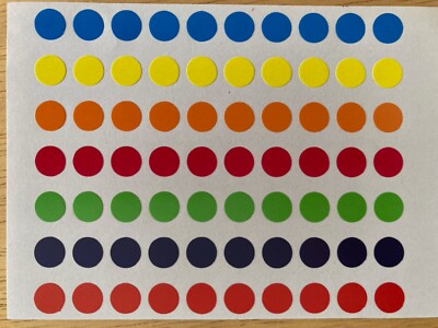 140 Small Coloured Sticky Dots 8mm Circles Stickers Labels Spots ...