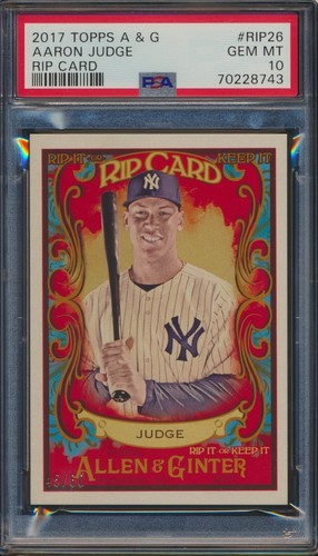 2017 Topps Allen & Ginter's Rip Card RIP26 Aaron Judge PSA 10 RC Rookie ...