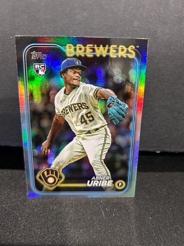 ABNER URIBE 2024 Topps Series 1 ROOKIE RAINBOW Foil Parallel Milwaukee ...