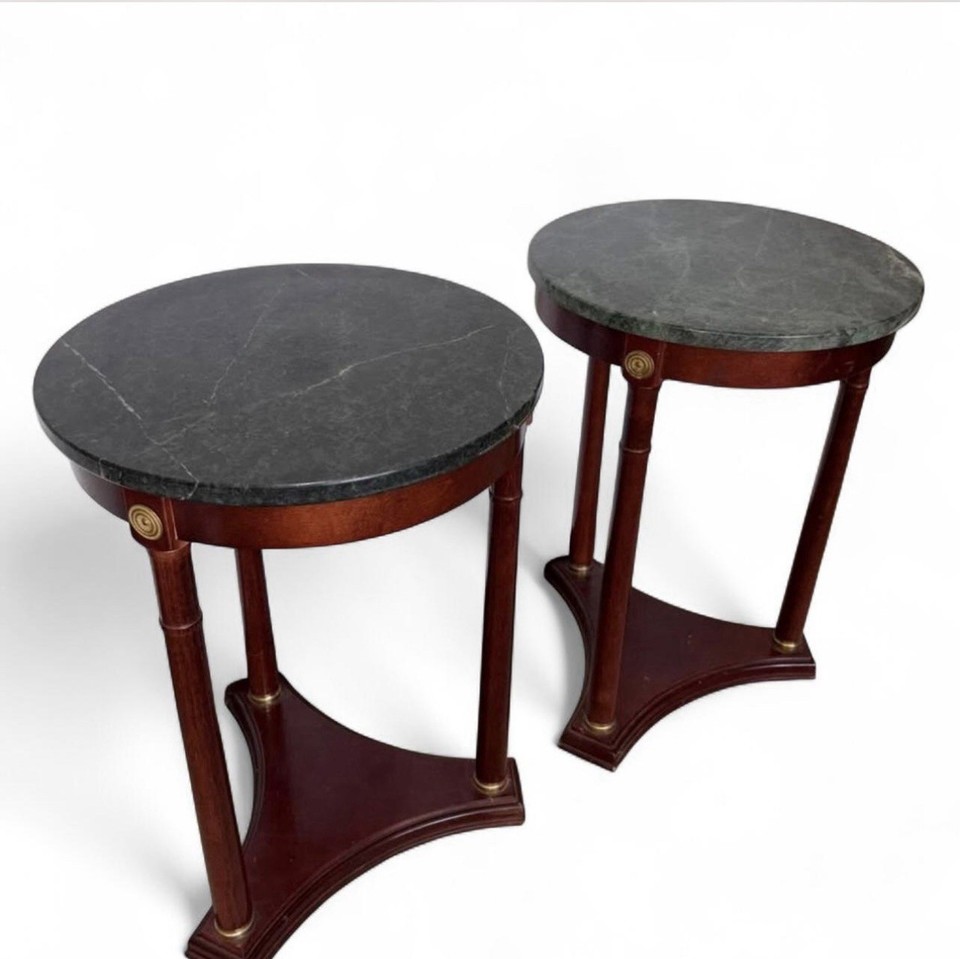 Bombay Co French Empire Neoclassical Style Mahogany Marble Side Table ...