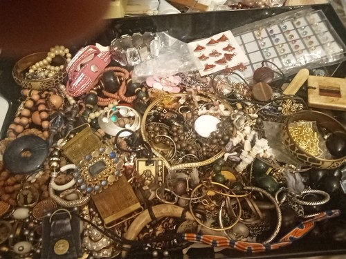 5lb Jewelry Lot Crafters Junk Bead & Findings. Broken Repair Repurpose ...