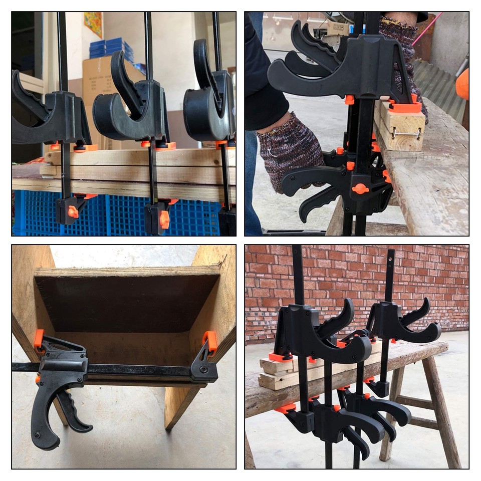 4 Inch Bar Clamps for Woodworking, 8 Pack Quick Grip Clamps Trigger ...