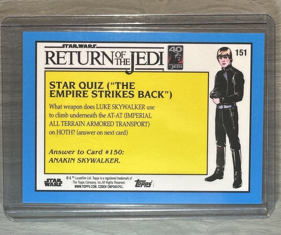 2023 Topps Star Wars Chrome Sapphire ROTJ A Curious Ewok Aqua 44/75 PSA ...