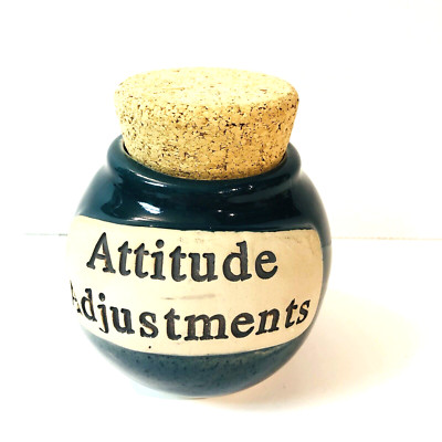 Tumbleweed Pottery Attitude Adjustments Coin Bank Jar with Cork Lid ...
