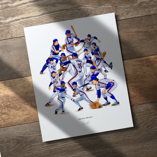 1986 New York Mets World Series Collage Poster Baseball 8x10 Print Art ...
