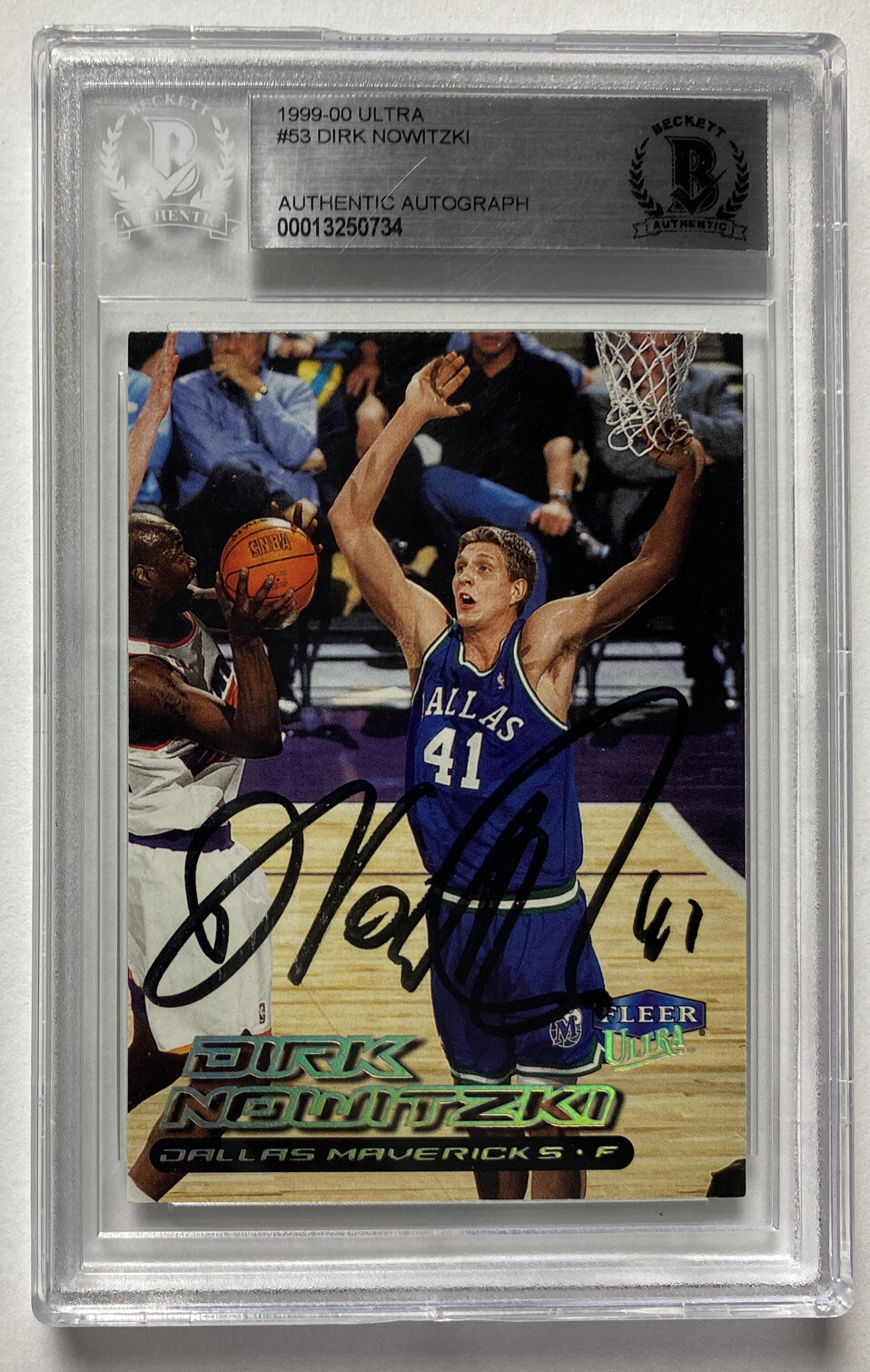 DIRK NOWITZKI SIGNED 1999-00 ULTRA #53 AUTO BECKETT AUTHENTIC AUTOGRAPH ...