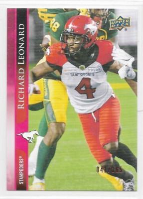 Richard Leonard Calgary Stampeders 2021 UD CFL Football Red /165 #6 | eBay