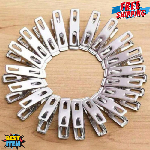 20pcs Stainless Steel Clothespin Multifunction Clothes Peg For Home ...