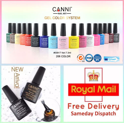 CANNI Nail Gel Polish Colour Coat 7.3ml Soak Off UV / LED Metallic ...