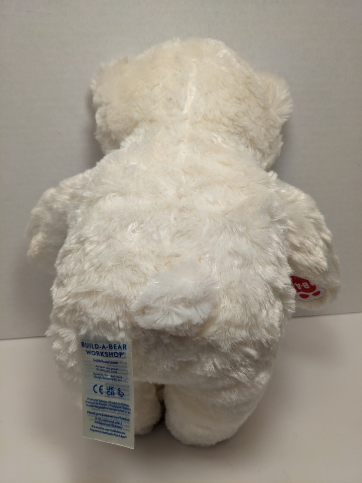 Build-A-Bear Lil Pudding Cub Creamy White Bear BABW 14" Brown Soles ...