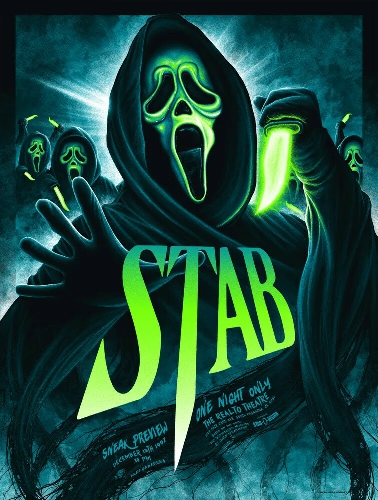 1996 Scream STAB Movie Poster Print Sidney Prescott Dewey Woodsboro 🔪🚨🍿 ...