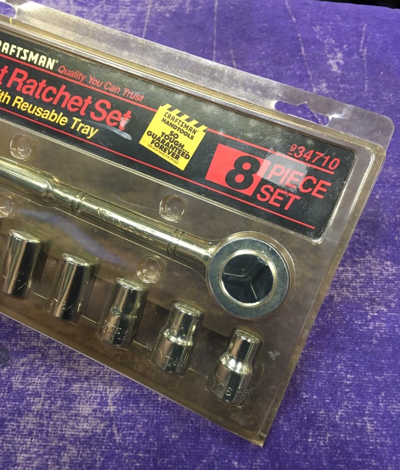 Vintage Sears Craftsman Socket Ratchet Set 1/2" 934710 USA Heady Duty ...