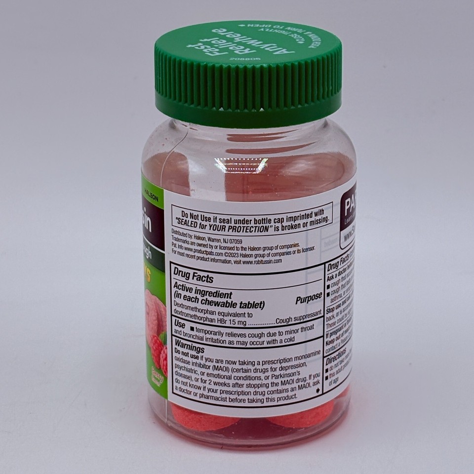 Robitussin Soft Chews, Long-Acting Cough Relief Cold Medicine, Berry ...
