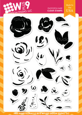 WPLUS9 W Plus 9 FREE HAND FLORALS Flowers Acrylic Stamps & Dies Set | eBay