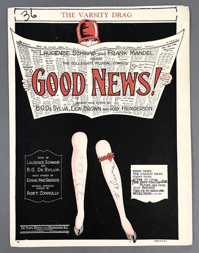 The Varsity Drag Good News VTG Sheet Music 1927 Piano Vocal Uke College ...