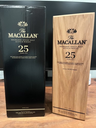 Macallan 25 Wooden Box Only—2019 Release. Includes Dust Bag And Outer ...
