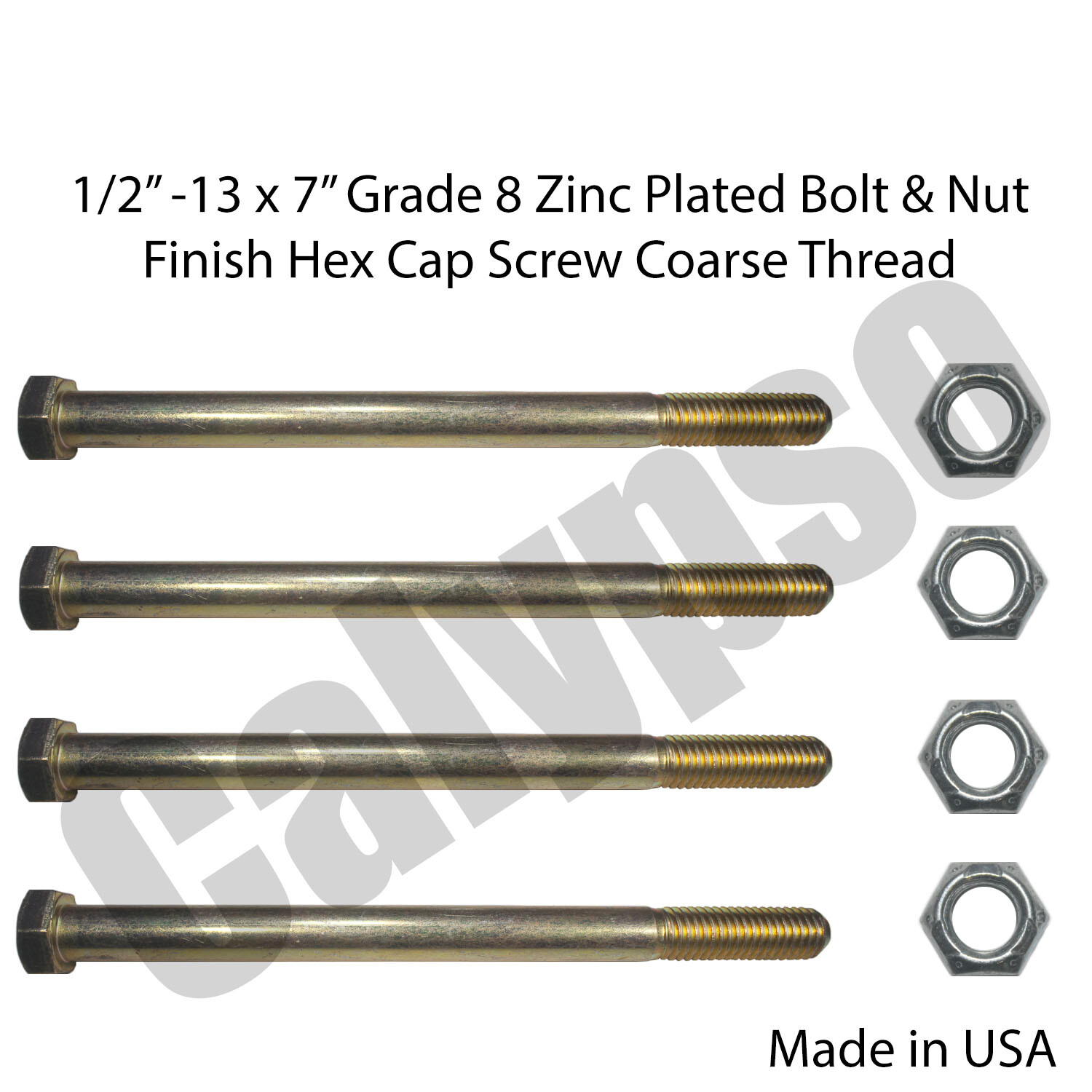 1/2 x 7 Grade 8 Bolts & Nuts Selling in Set of 4 | eBay