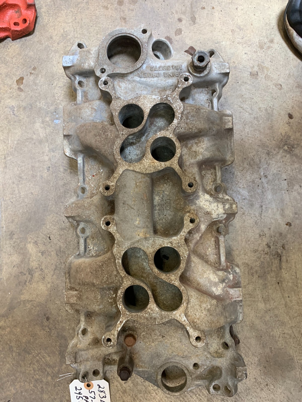 283 Chevy Corvette 2x4 Intake Manifold WCFB Dual Fours Quads 3739653 ...