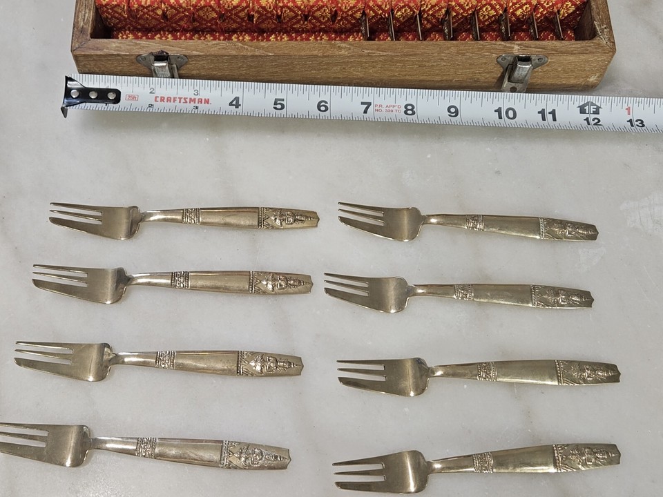 Mid-Century Modern General Gems Thai Flatware Set In Original Wooden ...