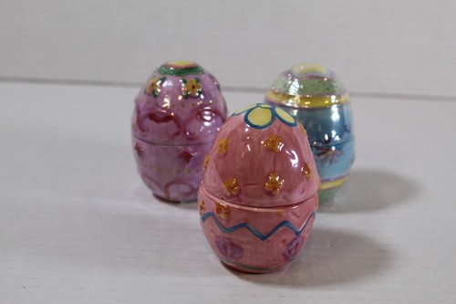 Set Of 3 Easter Egg Trinket Box's-2 Sealed, 1 Open | eBay