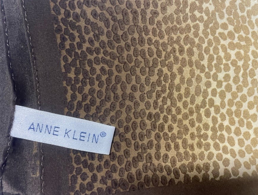 3 silk scarves ANNE KLEIN ECHO-Beige Check, Golden~brown Cheetah ...