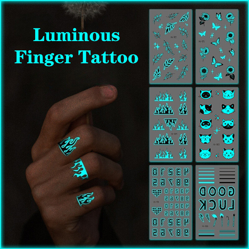 Stick Figure Finger Tattoos