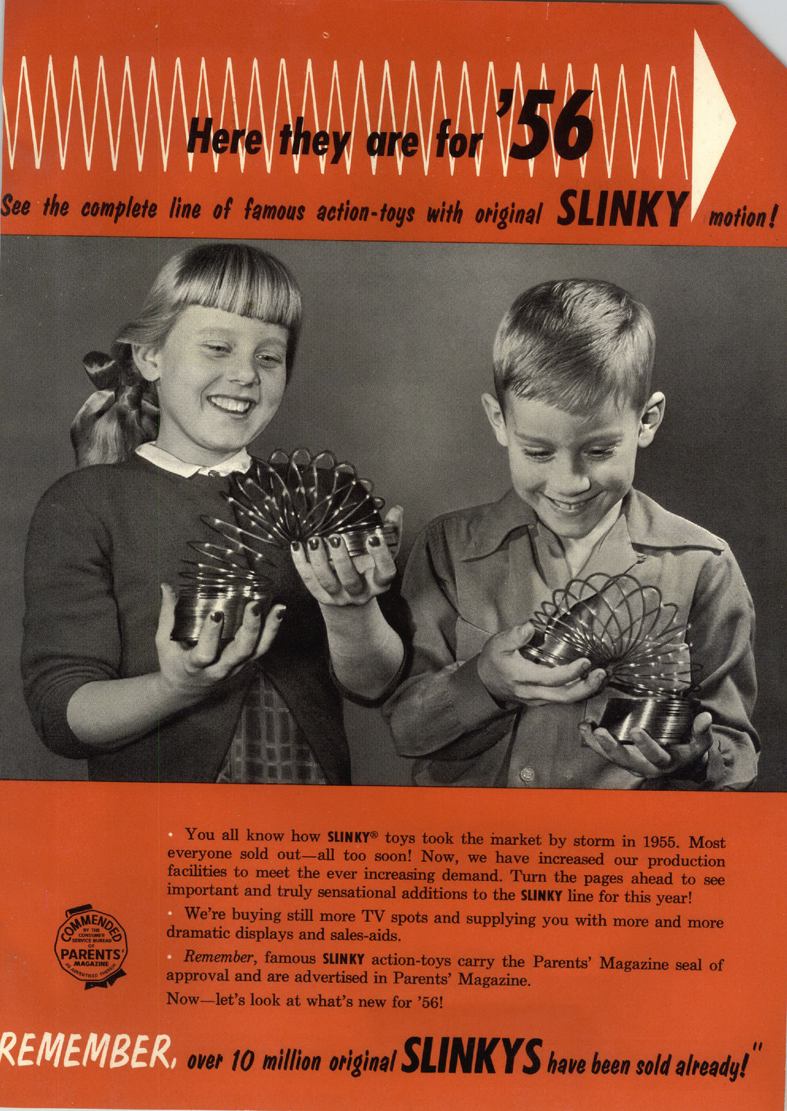 1956 PAPER AD 4 PG Slinky Toys Bucko Dog Train Worm Eyes James Ind | eBay