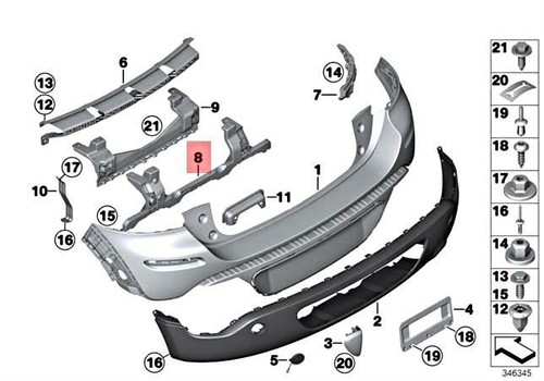 Genuine MINI Cooper One R60 R61 ALL4 D 1.6 2.0 Guide Centre Rear ...