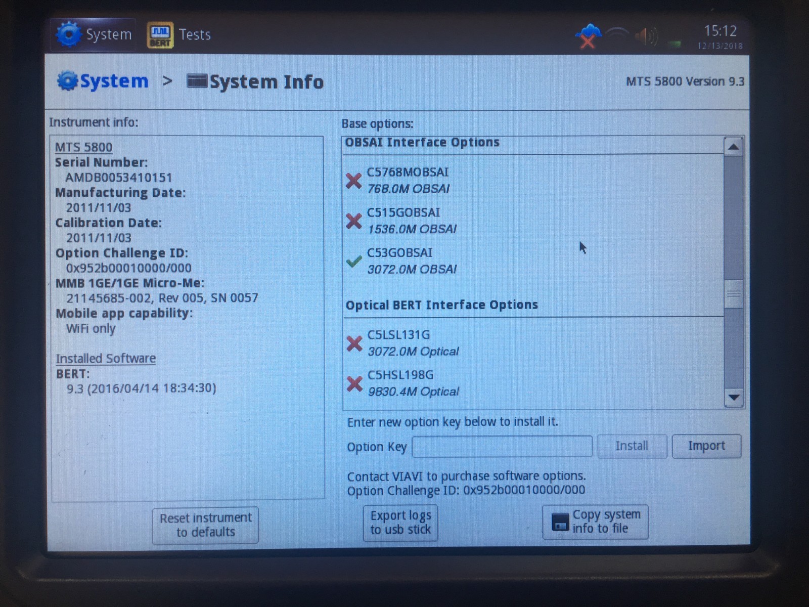 VIAVI/JDSU MTS-5800, 5802 Ethernet, CPRI, OBSAI installed option | eBay