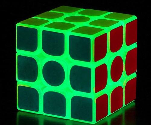 3x3 Fluorescent Speed Cube, Green Luminous, Plastic, Puzzle, 1 Luminous ...