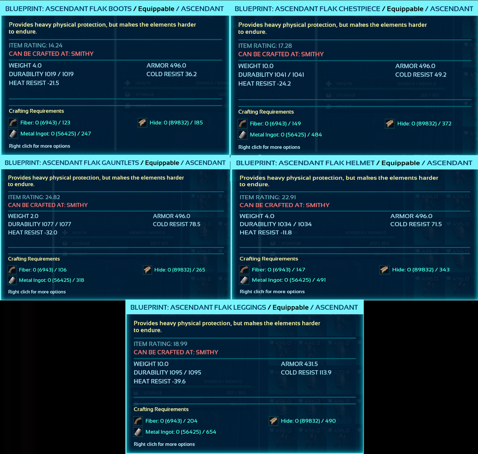 Ark Survival ASA Max Armor Flak Set Blueprint cheap PVE PC XBOX PS5 | eBay