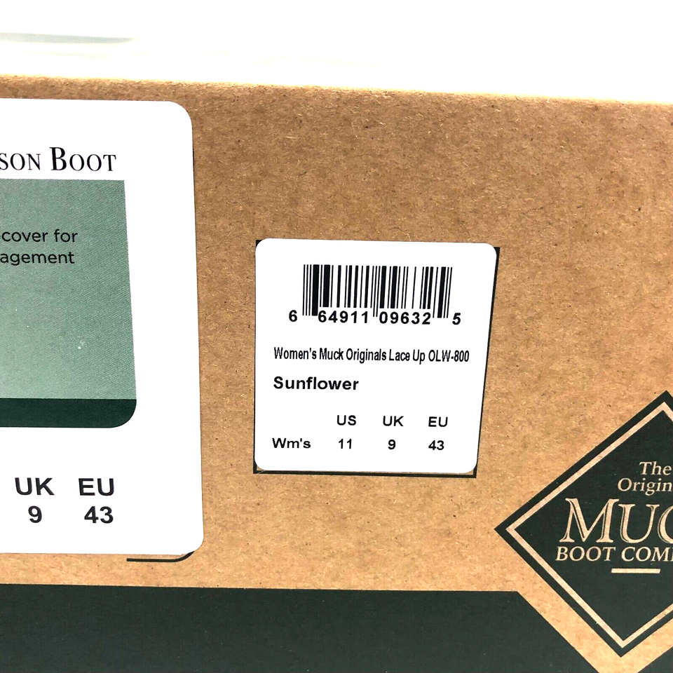 Muck Boot Company Originals Lace-Up Yellow Waterproof Boots Women's 11 ...