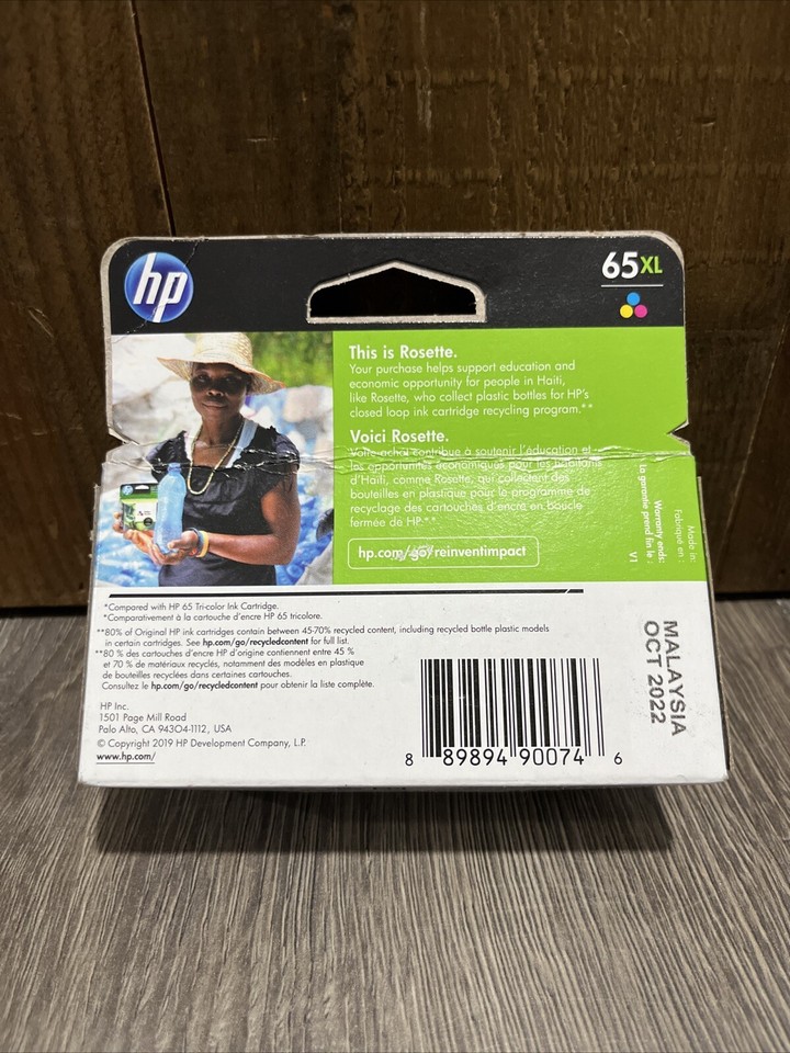 HP 65XL (N9K03AN) Tri-Color Ink Cartridge 0746 MALAYSIA October/2022 ...