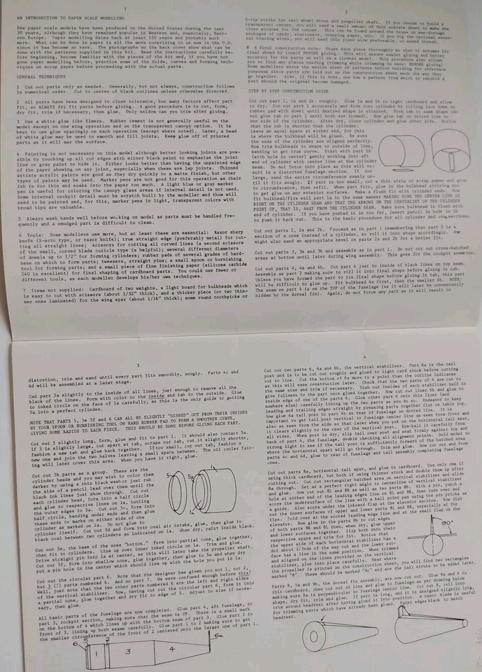 Vintage 1978 Cunningham-Hall GA-36: 1/24 Scale Paper Model Kit ~ Meta ...