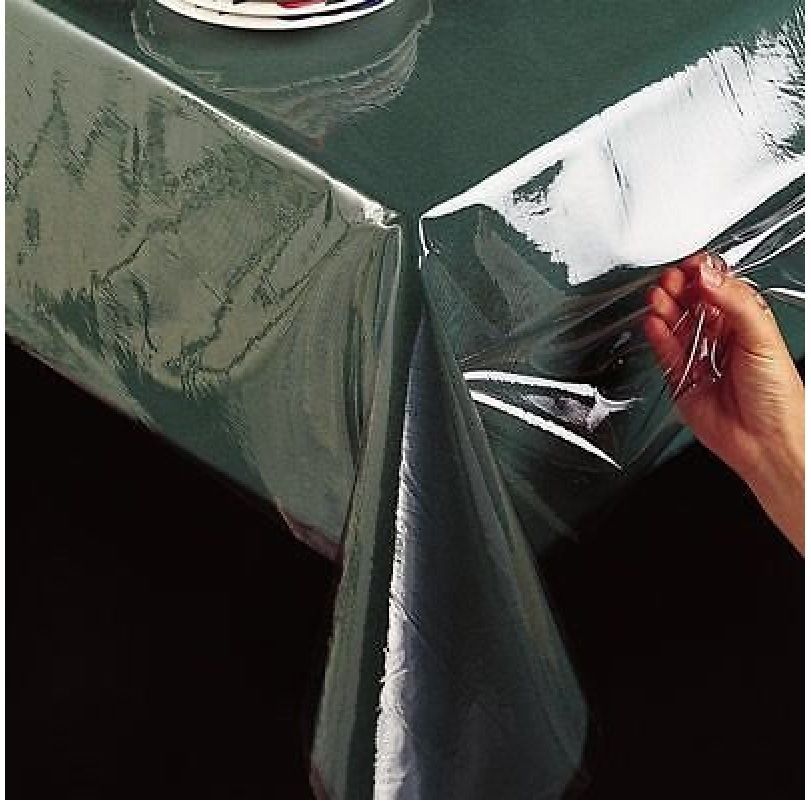 CRYSTAL CLEAR PLASTIC TABLE CLOTH PROTECTOR WATERPROOF PVC VINYL TABLE ...