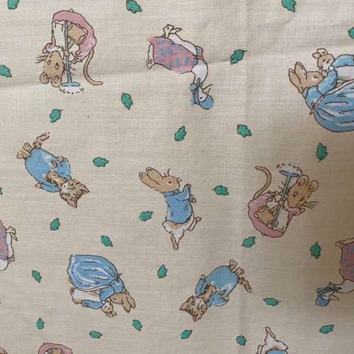 Vintage Peter Rabbit Goose Mouse Cat Printed Fabric Curtain Panel 3 ...