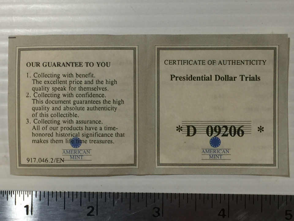 2009 ABRAHAM LINCOLN DOLLAR TRIALS COIN AMERICAN MINT W/ CERT. OF AUTH ...