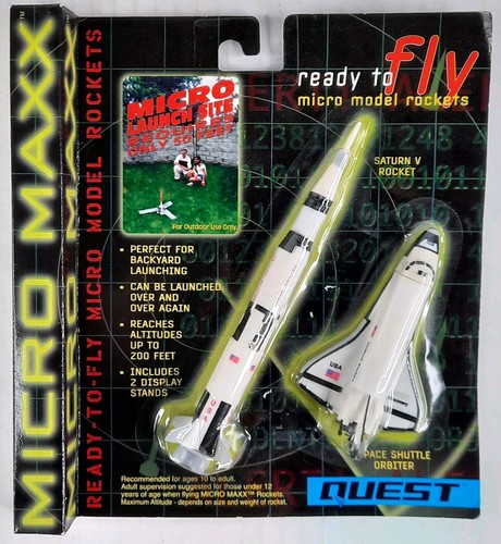 QUEST MICRO MAXX SET 2 ready-to-fly MODEL SATURN V ROCKET SPACE SHUTTLE ...