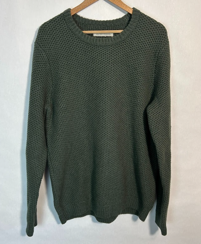 Outerknown Eastbank Crew Sweater Mens L Moss Green Wool Cotton Blend | eBay