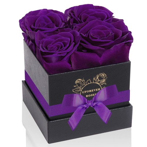 4-Piece Preserved Roses in a Box, Preserved Flowers, Roses Gift for Her ...