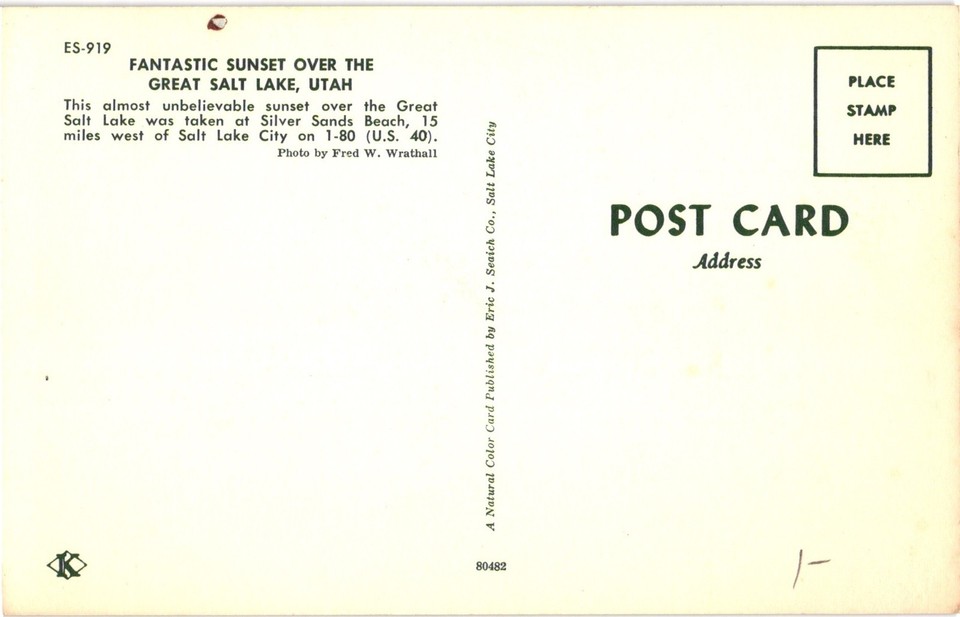 Great Salt Lake Utah Sunset Silver Sands Beach Eric J Seaich Co ...