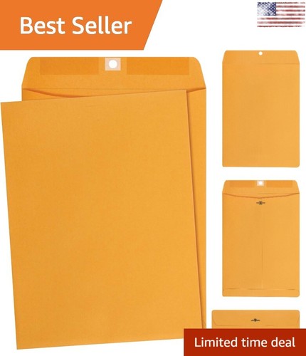 Sturdy 9x12-Inch Clasp Kraft Envelopes - Reinforced - Gummed - 100-Pack ...