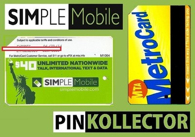 Expired Metro card Transit . SIMPLE MOBILE. NYC. | eBay